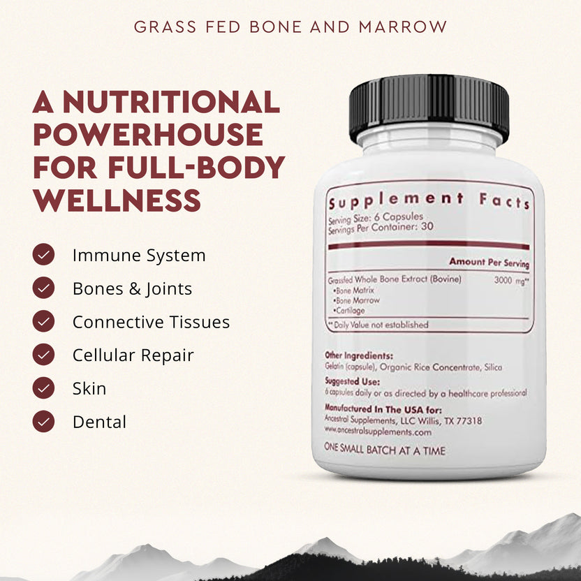 Grass Fed Beef Bone Marrow Supplement - Ancestral Supplements